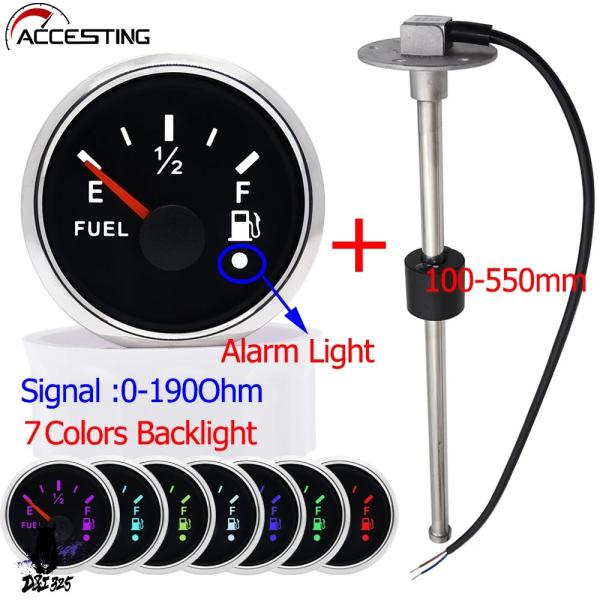 燃料ゲージの仕様：- 電圧：9?32VDC- 動作電流：?70mA（24V）- 動作温度：-30?+75℃- 信号：0-190オーム- バックライト：8色LED- 範囲：空から1/2からフル操作：1、モードボタンを押す（1秒未満）とバックラ...