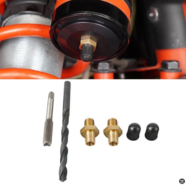 NICECNC窒素ショックシュレーダーバルブ 機能: フォックスエアショック用AIR/窒素バルブステム このバルブは標準で最大500PSIの定格で、PCキャップが付属しています。 サイズ: M8 * 1.25 素材: 真ちゅう 取付 1) ...