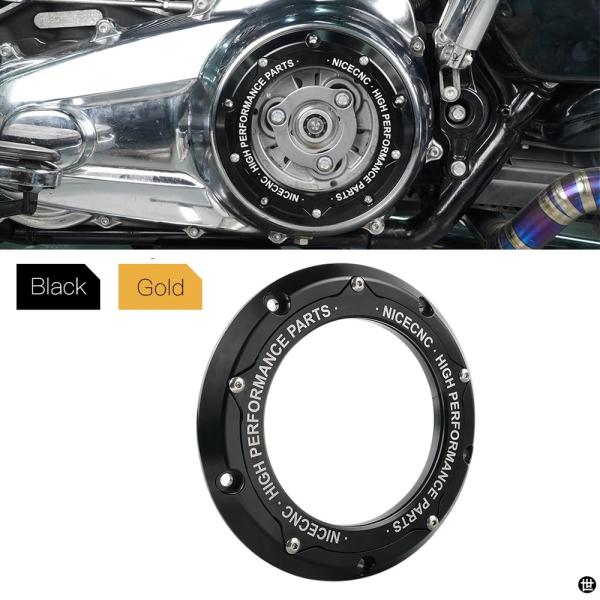 ハーレーダビッドソンツーリング &amp;AMP; トライクモデル用のNICECNCクリアダービーカバー (観察可能なクラッチトランスミッションギアボックス) 機能: 1.透明な窓でデザインされた再設計されたビレットアルミニウムダービーカバ...