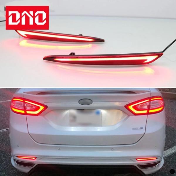 DNO FOR FORD FUSION MONDEO 5 MK5 2013 - 2018 3-IN-1 FUNCTIONS LED BUMPER LIGHT REAR FOG LAMP BRAKE LIGHT TURN SIGNAL LIG...