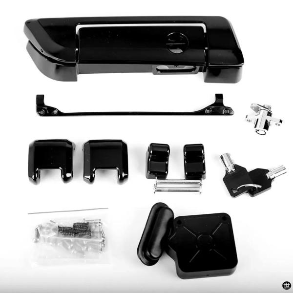 機能:    CONDITION: アフターマーケット新品    色: 光沢のある黒いラッチ /AMP; 黒い蓋の留め具    素材: アルミニウム    パッケージ内容: 1セットラッチハードウェアキット    1個の蓋の留め具     ...