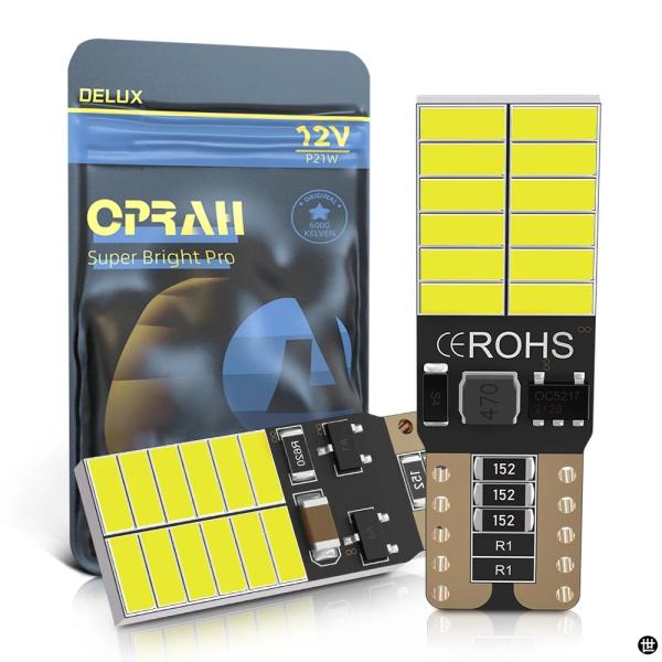 OPRAH 2 個 W5W T10 LED 電球 CANBUS 4014 24SMD 168 194 車内ドーム読書ナンバープレートライト信号ランプ 12V 6000K ホワイト