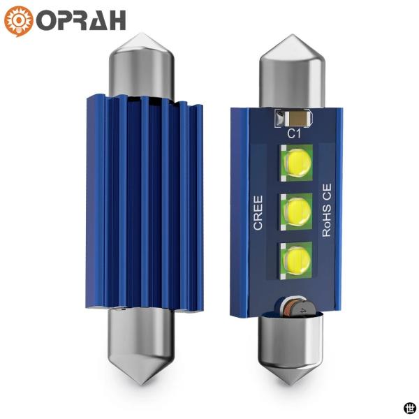 OPRAH 2 個 シグナルランプ C5W C10W LED CANBUS エラーなしフェストゥーン 31363941MM 車内ライト ライセンス プレート ランプ ホワイト*電球ごとに高出力 3SMD LED チップセット、非常に明るい白...