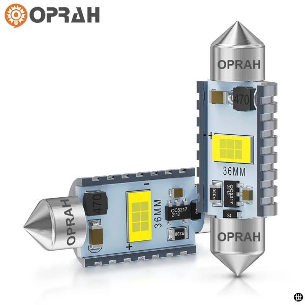 OPRAH 2個 C10W C5W LED CANBUS FESTOON 31MM 36MM 39MM 41MM 車内読書灯ライセンスプレートランプ 12V ホワイト エラーなし*幅広い電圧: IC12V-28V、電流: 0.28A、電力:...