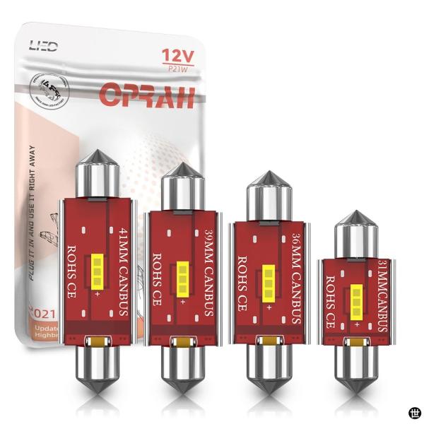 OPRAH 2 個 C10W C5W LED CANBUS FESTOON 31MM 36MM 39MM 41MM 車内読書ドームライトライセンスプレートランプエラーなしホワイトソケットタイプ:C5W C10W FESTOON仕様:定格動作...