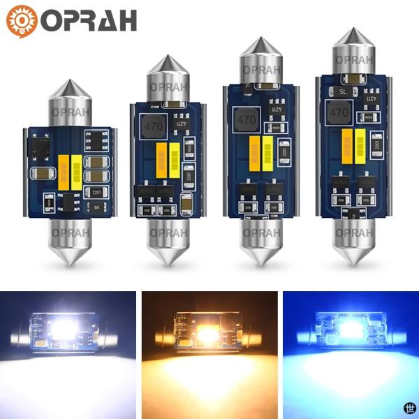 OPRAH 2X CSP 1860 C5W LED 車 31MM 36MM 39MM 41MM フェストゥーン オートインテリア ドーム 読書灯 ドアランプ電球 デュアルカラー ホワイト 6000K*2 個パック ワイド電圧:IC12V、電...