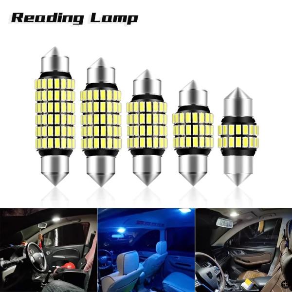 仕様1.アイテムソケット: C5W FESTOON-28MM31MM36MM39MM41MM2.動作電圧: DC12V3.LED の色: ホワイトアイスブルー4.LEDチップタイプ:SMD 3014チップ5.光束:900LM6.寿命: 30...