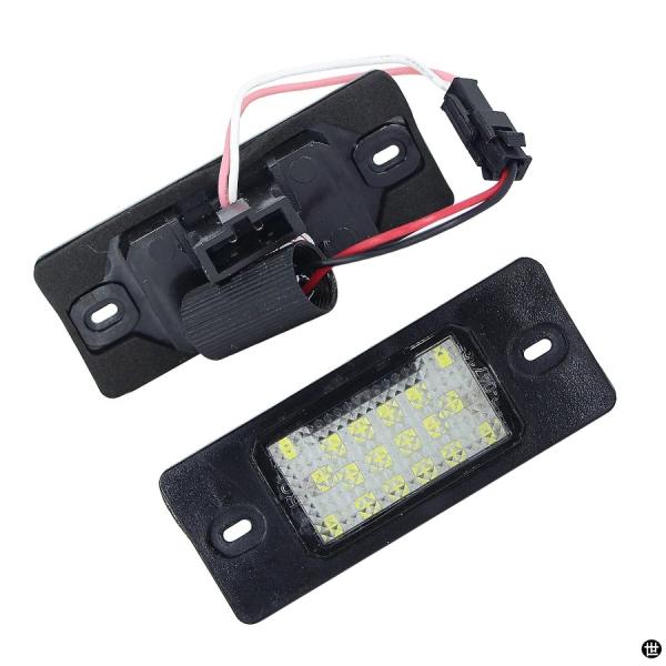 2 ピースセット SARMAT CANBUS エラーフリー ホワイト 18SMD LED ナンバー ライセンス プレート ライト VW トゥアレグ ティグアン ゴルフ 5 パサート B5 フォルクスワーゲン LED タイプ: 3528 SM...