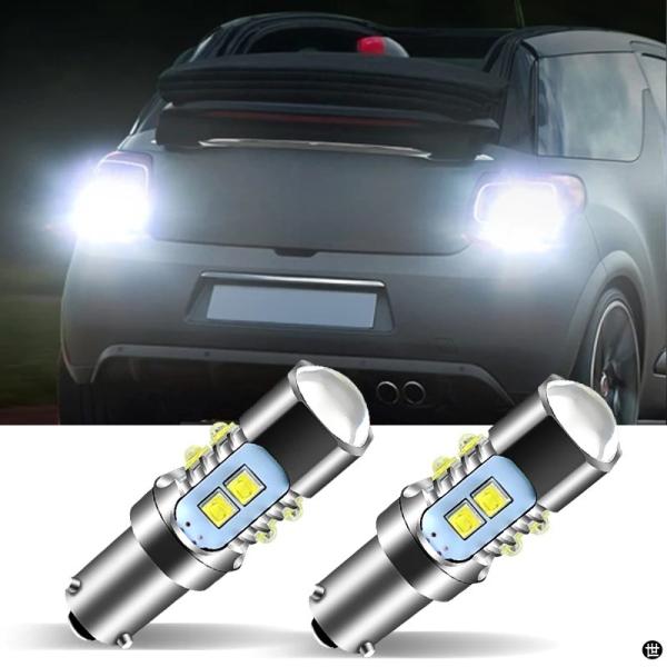 1.アイテムタイプ:リバースライト3.ソケットタイプ:H21W BAY9S、64136)4.色:白6000K5.チップ電力:15W6.電圧:DC 12-24V7.LEDチップ:10 SMD XBDチップ1.5WSMD8.発光光束:3600L...