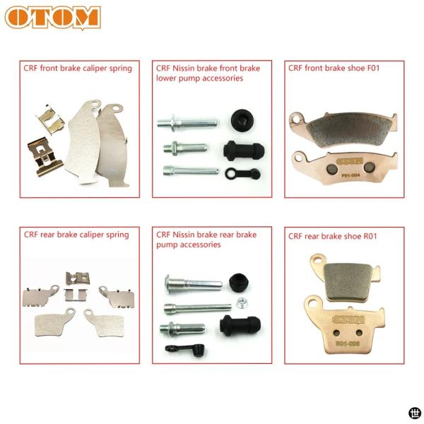 OTOM バイクフロント + リアブレーキキャリパー修理部品、日新キャリパーガイドピンスプリング絶縁パッド付きホンダ CR125 CRF150 CRF250 CRF450 製品の特徴高品質、新品、取り付け簡単バイクのフロントとリアのブレーキ...