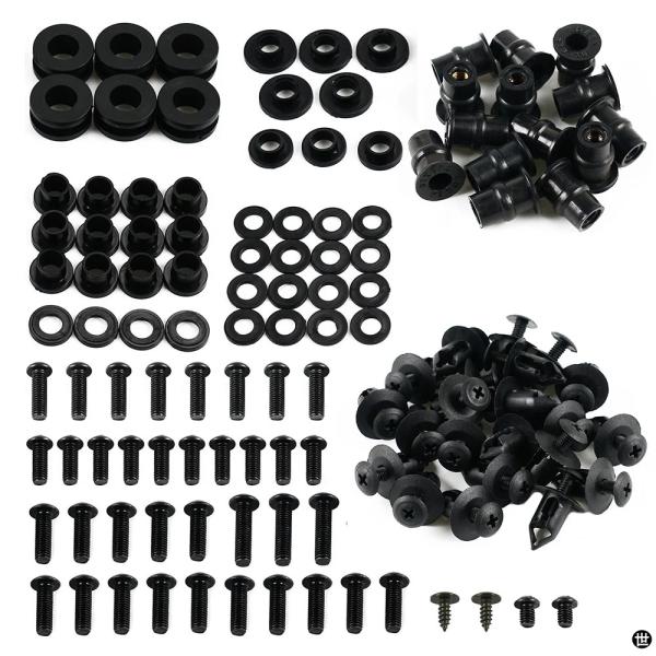 特徴： - 耐久性と高強度: 新品のアフターマーケットフェアリングボルトキット合金製で長寿命です- ボルトキットは以下の部品です: フロントフェンダー、フロントガラス、すべてのメインサイド部品 上部中間アンダー、右左、およびテールセクション...