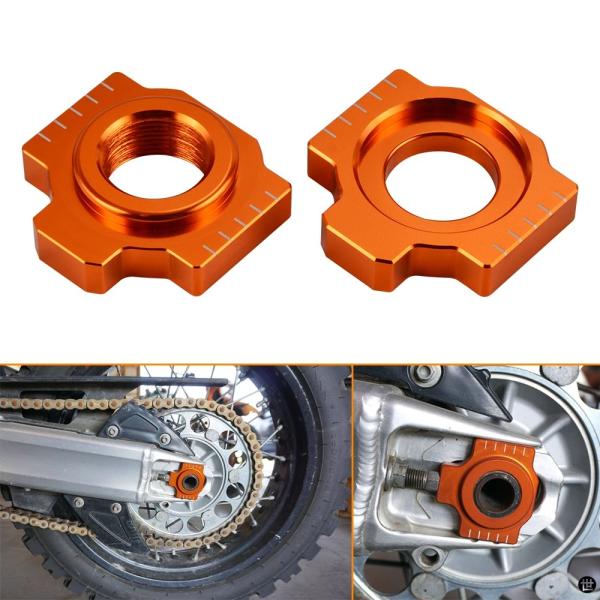 KTM 1050 1090 1190 950 990 1290 SUPER ADVENTURE R S T RC8 RC8R SMR SMT スーパーモト SUPER DUKEチェーンアジャスターアクスルブロック製品説明:ビレットアクスルブ...