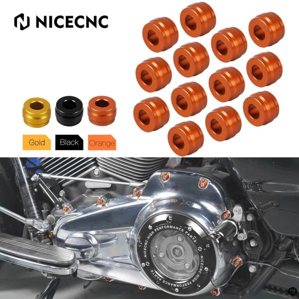 NICE アルミニウムボルトカバーは フライス加工されており、全体のスタイルにマッチするようハーレーバイク 二輪にカスタムされています 13個1セットの販売で、3色からお選びいただけますスタイル、プレーンソケットヘッドボルトの外観をアップグ...