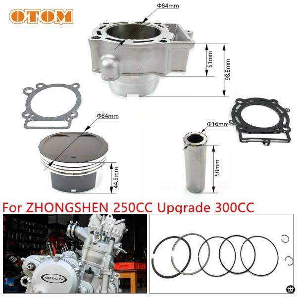 モトクロス NC250 NC300 シリンダーキット 84MM 鍛造ビッグボアシリンダーブロックピストンリングピンガスケット、ZONGSHEN ZS177MM 250CC アップグレード 300CC エンジン製品の特徴?アルミニウム合金メッ...