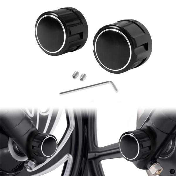 ハーレー スポーツスター ツーリング ソフテイル ダイナ VRSC ファット ボブ ワイド グライド バイクアルミニウム フロント アクスル ナット カバー キャップ特徴：新品フロント アクスル ハードウェアを隠して、きれいなカスタムルック...
