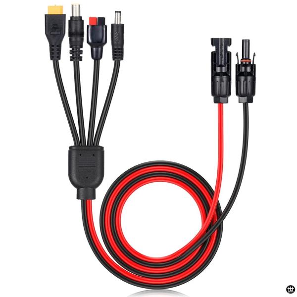 仕様：の製品の材質は他よりも高く、ワイヤゲージは大きく、過負荷電力は大きくなります4-IN-1ソーラーパネルコネクタXT60 バイポーラリンクワイヤDC5521DC7909;全長：100CM高品質ケーブル：メインラインは12AWGシリコン錫...