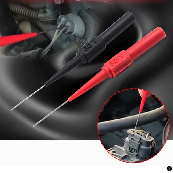 特徴：鋭利なステンレスニードルは非常に細く硬いため、ケーブルの被覆を簡単に刺すことができ、裂くことなく測定できます自動車整備、電気通信試験、建設現場試験、その他のケーブルの非破壊試験に使します 仕様:製品の色: 赤、黒金属材質：銅、ステンレ...