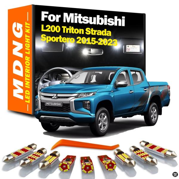 11PC LED 電球インテリア読書灯キット三菱 L200 トリトン ストラーダ SPORTERO 2015 2016 2017 2018 2019 2020 2021 2022 2023 三菱 L200 トリトン ストラーダ スポルテロ ...