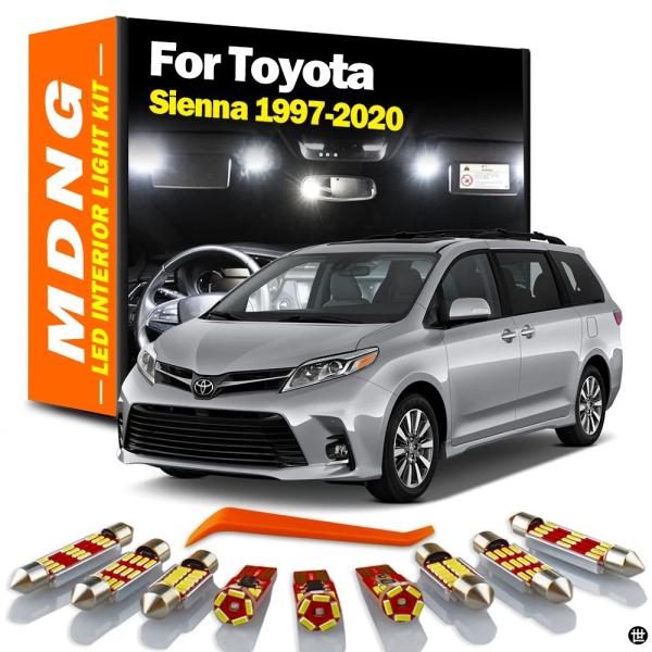MDNG トヨタ シエナ 1997-2015 2016 2017 2018 2019 2020 車両 LED インテリアドームマップライトキット車の LED ランプ CANBUS エラーなし トヨタ シエナ 1998-2003 15 個パッ...