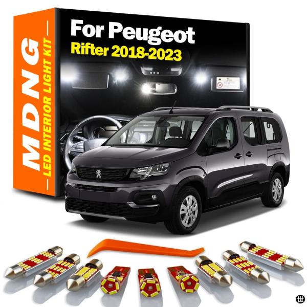 12 個 LED インテリア読書ドームライトキットプジョーリフター 2018 2019 2020 2021 2022 2023 車両ランプ車の電球アクセサリー プジョー リフター 2018-2023 -12 個パッケージに含まれるもの：フロ...