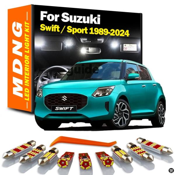MDNG LED インテリアドームマップトランクプレートライト車の電球キットスズキスイフト 1989-2017 2018 2019 2020 2021 2022 2023 2024 アクセサリー スイフト 1989-1994 - 8 個パッ...