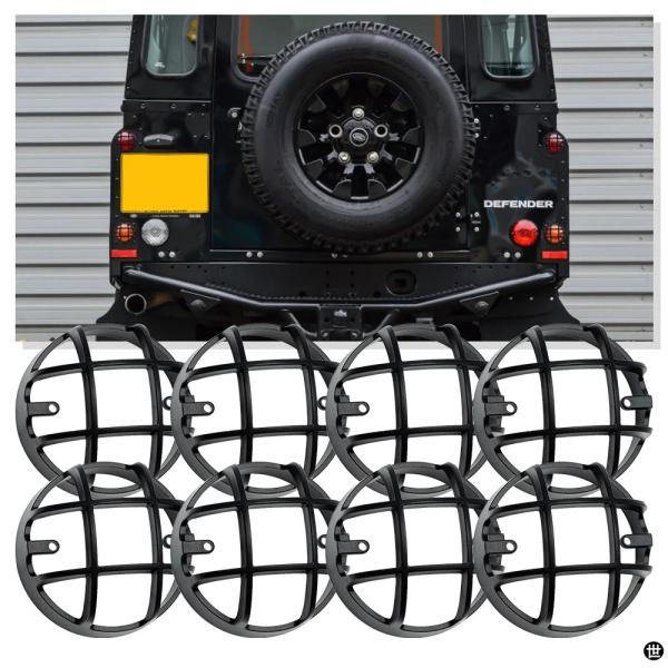 LED ガードグリル ランドローバー ディフェンダー 90 110 127 130 1983-1990 1990-2016 フロント＆リア ライトガードキット適合車種: 1983-1990 ランドローバー 90 110 1271990-20...