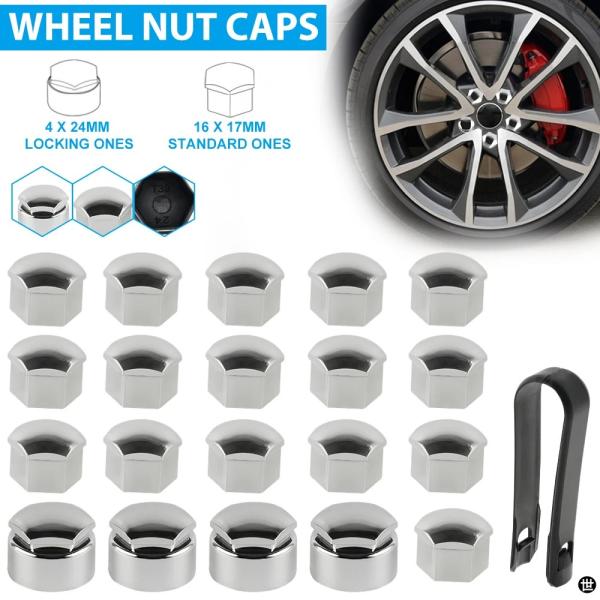 20個 汎用用 車 ホイール ナット キャップ 17MM 24MM ハブ センター ネジ カバー 取り外しツール付き BMW用 アウディ用 VW用 ゴルフ用 ホンダ用 特徴: 1.車のホイールの仕上がりを向上させます2.ボルトの頭を腐食から...