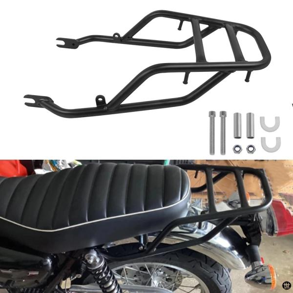 KAWASAKI W800 ABS W 800 CAFE リアキャリア シーシーバー シェルフとバックレスト ツーリング テール レール カーゴ キャリア ホールド ブラック製品説明:色: ブラック素材: 高品質スチール車両上の配置: リア...