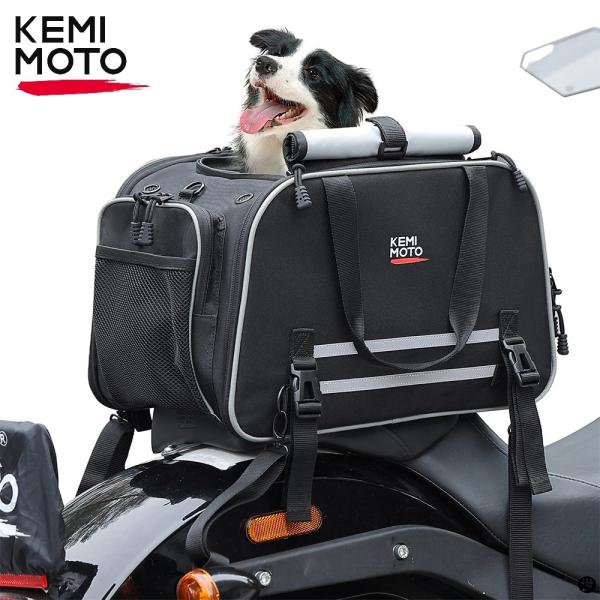 KEMIMOTO バイクペット犬キャリア航空会社承認猫キャリアペットキャリア 20 ポンド拡張可能なポータブルトラベルキャリアバッグ折りたたみ猫犬キャリア