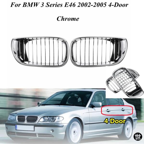 BMW E46 3シリーズ 4ドア フェイスリフト 2002-2005 フロントフードグリル ペアサイズ、形状、部品番号が純正品と一致していることをご確認ください適合：(Mスポーツには不適)BMW E46 3シリーズ ツーリング 4ドア 2...