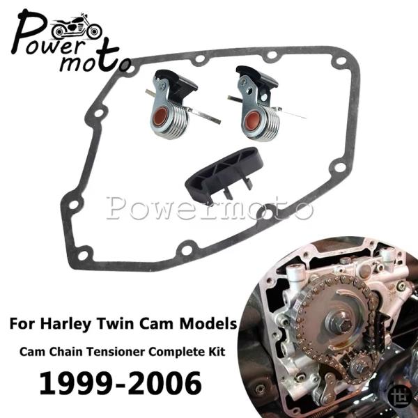 素材：アルミニウム+プラスチック色：写真の通り99〜2006年式ツインカムエンジン用交換カムチェーンテンショナーキットカムチェーンテンショナーの摩耗は、使用状況、オイル交換頻度、その他多くの要因によって異なりますエンジンへの損傷を防ぐため、...