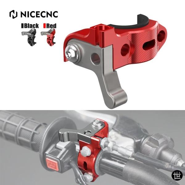 CR、CRF、KX、RM、RMZ、YZ、WR 250F、450F、250用 回転式バークランプ式ホットスタートレバー仕様：状態：新品ブランド：NICE材質：T6061-T6アルミニウム色：レッド特徴：耐久性があり、錆びや腐食がなく、損傷があ...