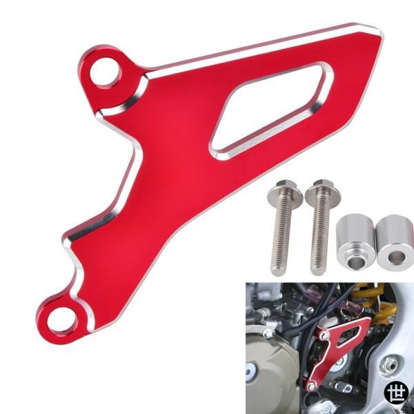 ビレットアルミ製フロントスプロケットカバー高強度アルミニウムを加工で削り出し、純正スプロケットガードよりもはるかに高い強度を実現しています製品詳細：-- 状態：新品-- 材質：6061-T6アルミニウム-- 色：レッド-- フロントスプロケ...