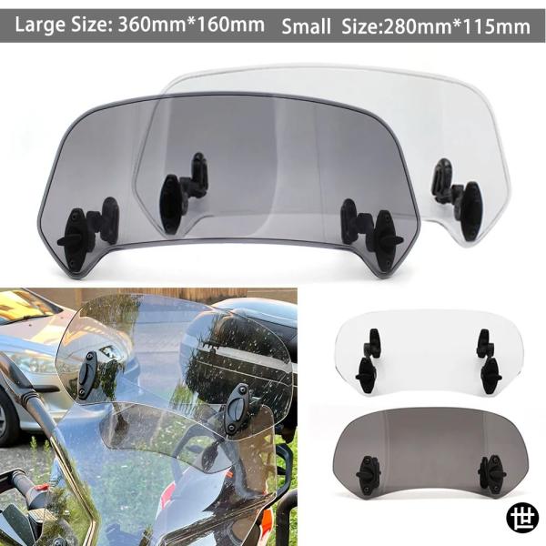 HONDA PCX125 PCX150 PCX160 FORZA Z FAZE SILVER WING GT ABS バイク ウインドシールドエクステンション 調整可能スポイラーデフレクター適合車種：汎用 調整可能スクリーン ウインドスクリ...