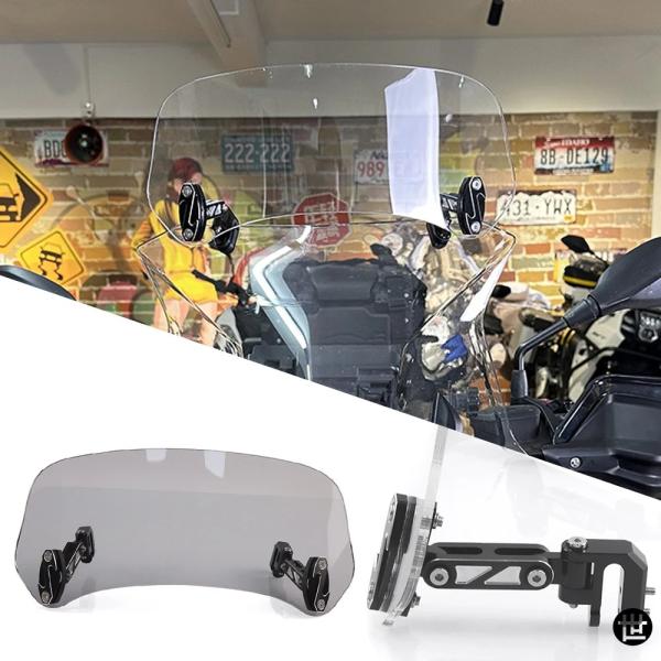 適合車種：汎用調整式スクリーン、ウインドスクリーン、スポイラー、エアデフレクタースクーターKAWASAKI Z750 Z800 VERSYS 650 ER6F VERSYS 1000 GEN 1 KLR 650 VSTROM 650 XTY...