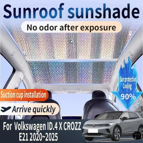 VW フォルクスワーゲン ID.4 X CROZZ E21 2020~2025 カーパーツ サンルーフサンシェード 断熱 日焼け防止アクセサリーこのサンルーフサンシェードには、両面シルバーと片面シルバー、もう片面ブラックの2色からお選びいた...