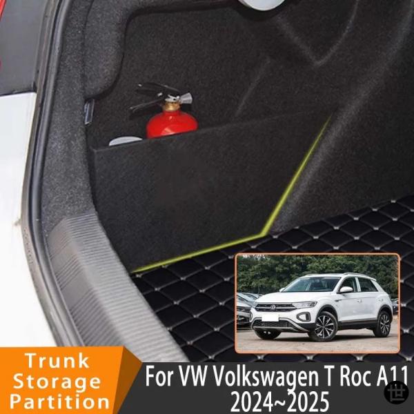 VW フォルクスワーゲン T ROC A11 2024~2025 アップグレードオーガナイザー トランクサイドパーティション トランク内装収納ボックスパーツ特徴：1. フランネル素材で環境に優しく快適な作り2. 多機能で、荷物を整理し、車内...