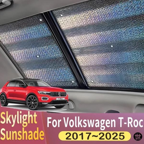 フォルクスワーゲン VW T-ROC 2017~2025 2018 2019年式 専 サンルーフサンシェード パノラマルーフ 2倍遮熱ウィンドウサンシェード 紫外線カットサンルーフサンシェードは、暑い夏に光の侵入を防ぎ、紫外線を効果的に遮断...