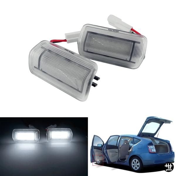 説明：レクサス・トヨタエラーフリーLEDサイドドアカーテシライトランプ2個(1ペア)です各プレートライトには24個のSMD LEDが搭載されています低消費電力、高効率、省エネです配線やカスタムは不要で、プラグアンドプレイですぐに取り付けられ...