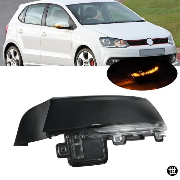 このフロントLEDウィングミラーウィンカーライトランプの適合：純正OEM在庫メーカー部品番号参照：6R0949102F、6R0949102、9533205E、9533207EVW：VW POLO MK5 6R 6C 2009-2018VW ...