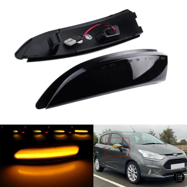 このフロントダイナミックLEDウィングミラーウィンカーライトランプの適合：純正OEM在庫メーカー部品番号参照：1513158、8A6113B382AB、1531430、8A6113B382AC、1542154、8A6113B382AD、15...