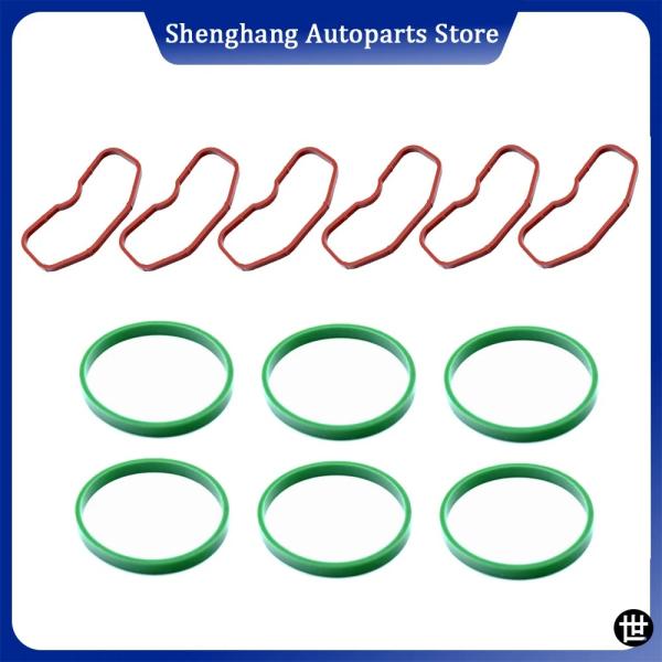 製品名：上部＆アンダーインテークマニホールドガスケット取り付けタイプ：直接取り付けエルリング 3個 - アンダーエンジンインテークマニホールドガスケットエルリング 3個 - 上部エンジンエアインテークエルボガスケットまたはエルリング 6個 ...