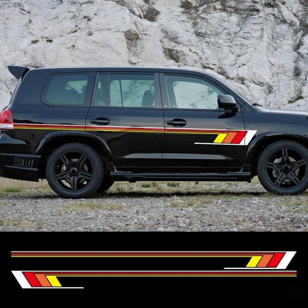 車用ステッカー カスタムスポーツボディウエストラインスタイル デカール ビニール デコレーションアクセサリー トヨタ ランドクルーザー LC70 LC76 LC79 LC8用【特徴】- 高品質の屋外用ビニール製- のデザインは専門的に制作さ...