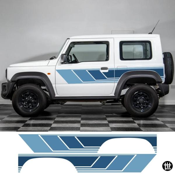 スズキ ジムニー JB64W JB74W 用 ボビーストライプ デカールキット 2枚入り 車ドアサイドステッカー 防水ビニールフィルム 車外装アクセサリーパッケージ内容：車ドアサイドステッカー 2枚取り付け方法：1. 車の表面をきれいにし、...