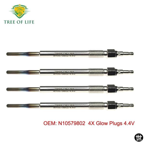 4X デュアルコアヒーターグロープラグ 4.4V VW トゥーラン I ゴルフ V パサート B6 ジェッタアウディ A3 8P A6 C6 A4 B7 2.0 TDI 2003-2013 N10579802