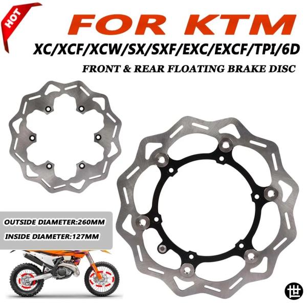 KTM XC XCF XCW SX SXF EXC EXCF TPI SIX DAYS 125 200 250 300 450 500 2024 用 バイク用 260MM フロント 220MM リア ブレーキディスクキット