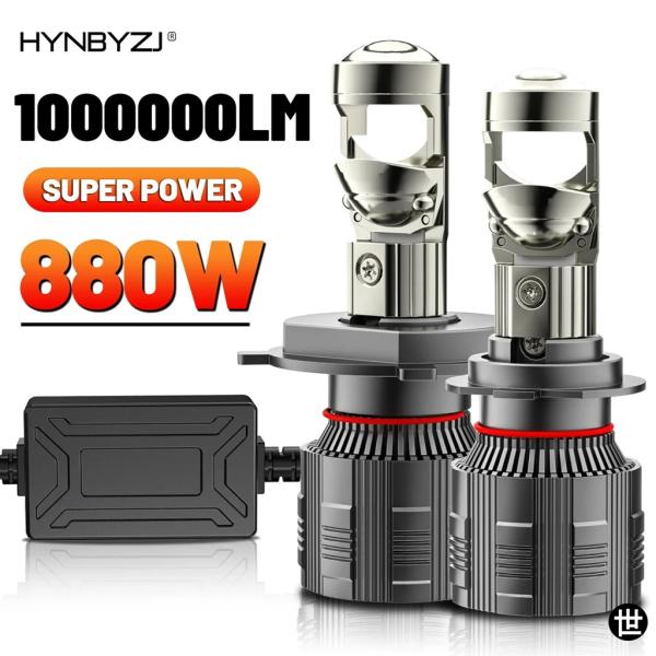 880W 1000000LM H4 H7 H11 CANBUS カーヘッドライト ミニレンズ H8 9005 HB3 9006 HB4 LED プロジェクターバルブ 6000K 自動車 バイク ミニレンズ