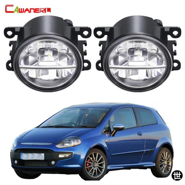 2 X 30W H11 車用LEDフォグランプアセンブリ フォグドライビングランプ DRL FIAT PUNTO EVO 2009 2010 2011 2012 2013 2014 2015 2016 2017