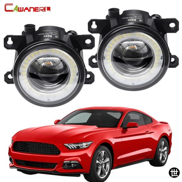 フォード マスタング 2005-2017 用 2 ピース 車用フロントバンパー LED フォグライトアセンブリ エンジェルアイ デイタイムランニングライト DRL 30W 12V