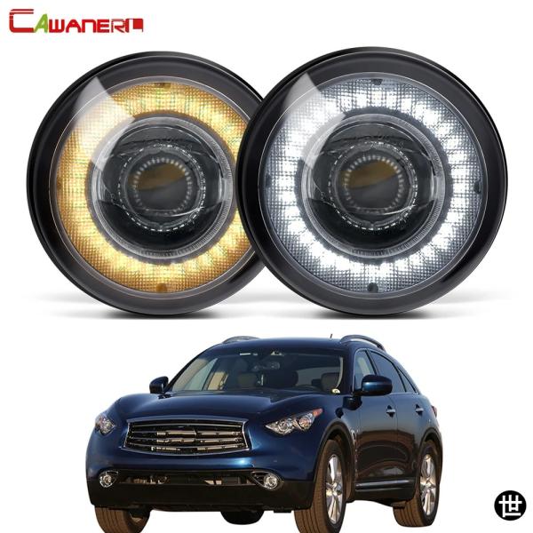 インフィニティ QX QX50 QX56 QX70 2006-2014 用 車用フォグランプアセンブリ LED エンジェルアイ デイタイムランニングライト DRL 30W H11 12V 2個セット